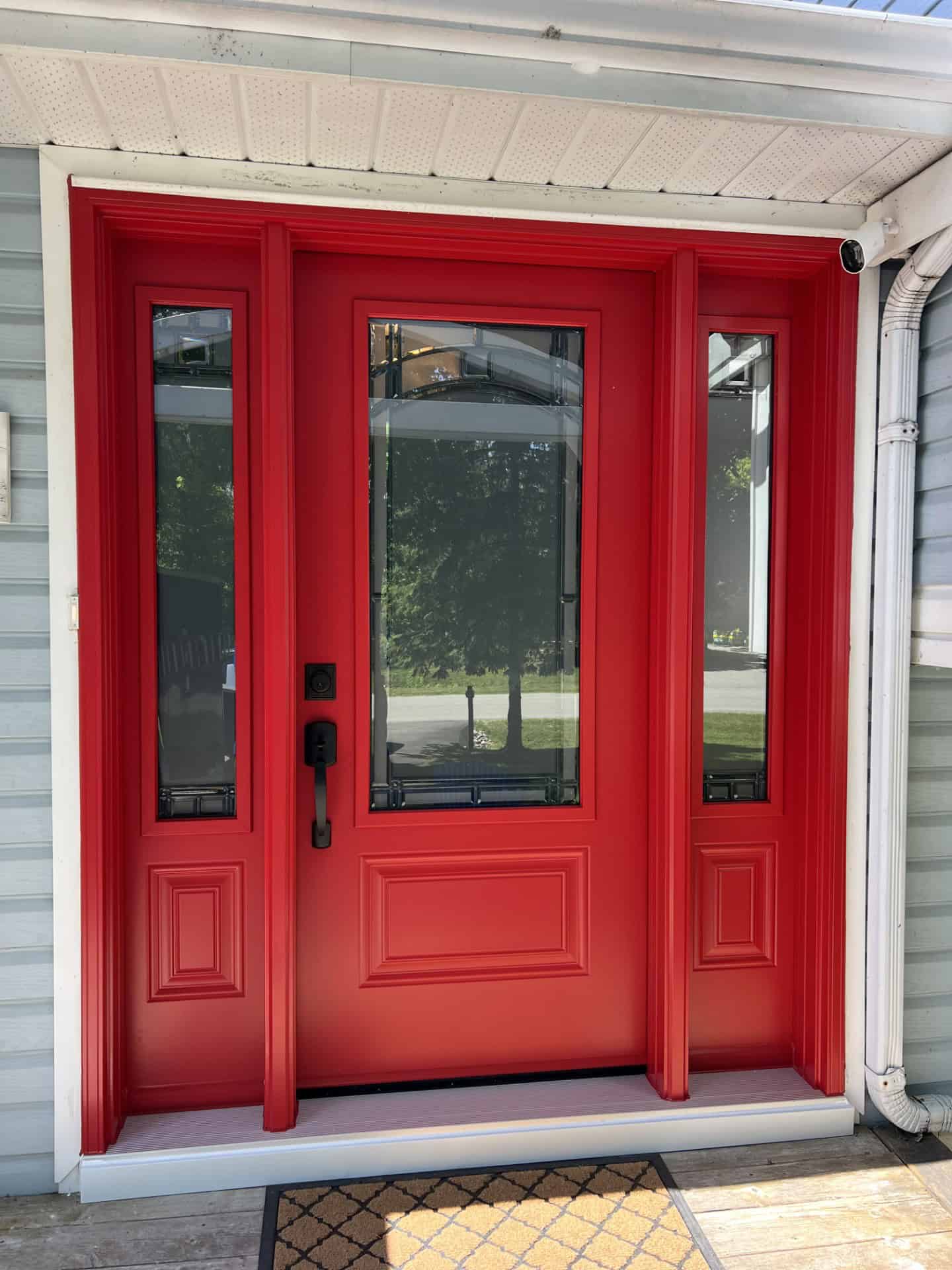 Bold Red Entry Door Installation in Innisfil: A Stunning Curb Appeal ...